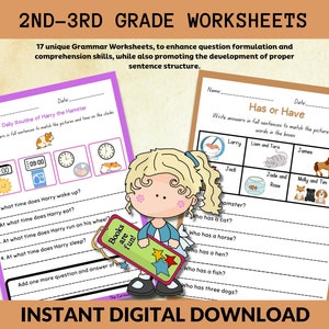 Reading & Writing Worksheets for 2nd - 3rd Grade | Sentence Building ...
