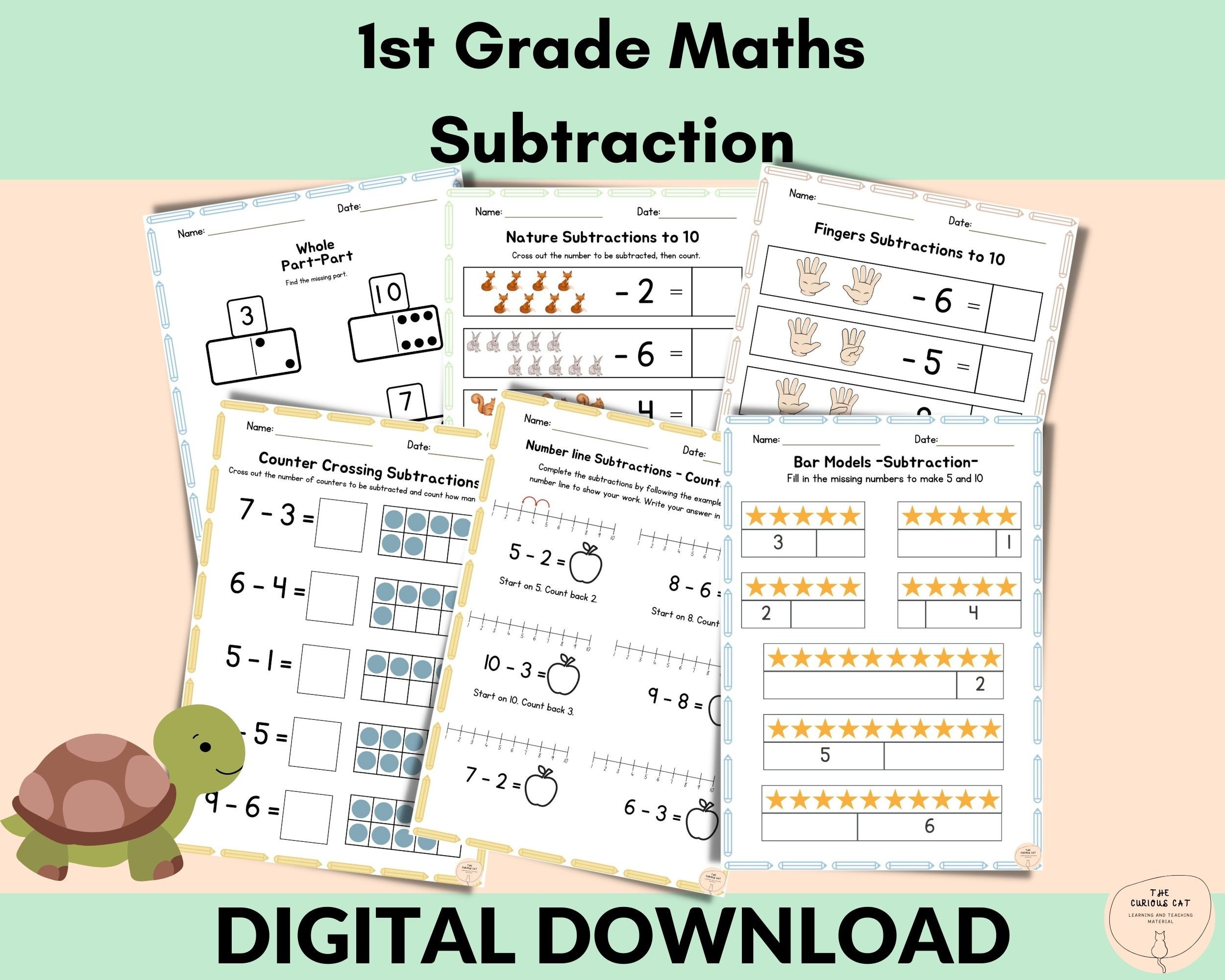 Subtraction Worksheets for 1st Grade, Printables for Subtraction ...