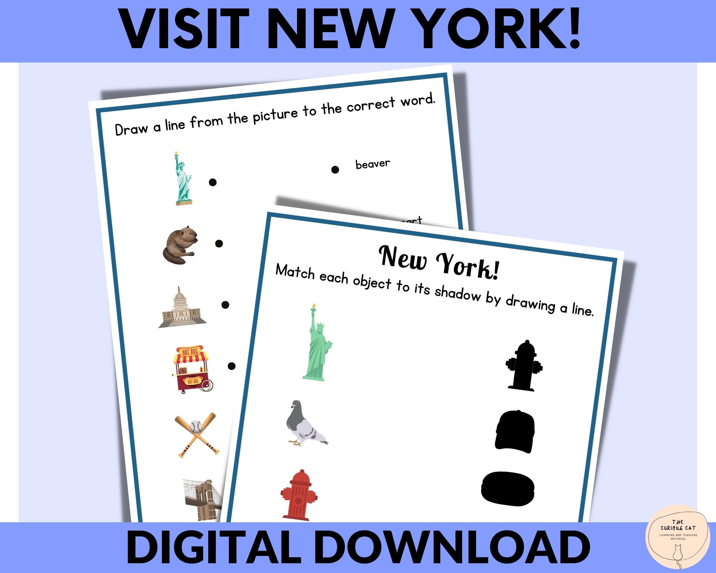 New York Worksheets, Fun & Educational Activities for Kids, Big Apple ...