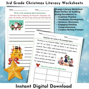 Christmas Literacy Pack for 3rd Grade, Educational Resources for ...