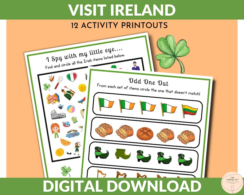 Travel to Ireland Printable for Kids, Educational Pack for Toddlers and ...