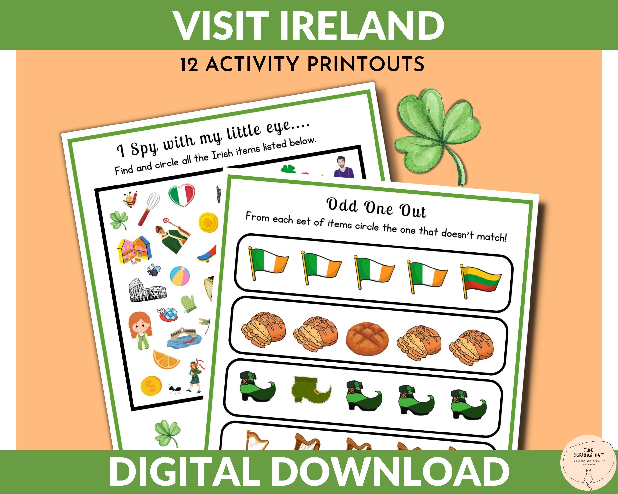 Travel to Ireland Printable for Kids, Educational Pack for Toddlers and ...