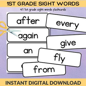 1st Grade Literacy Printable, Sight Words Reading and Spelling ...