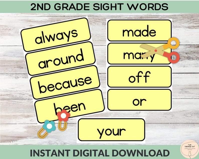 2nd Grade Sight Words, Dolch Sight Words Flashcards, Wordlists ...