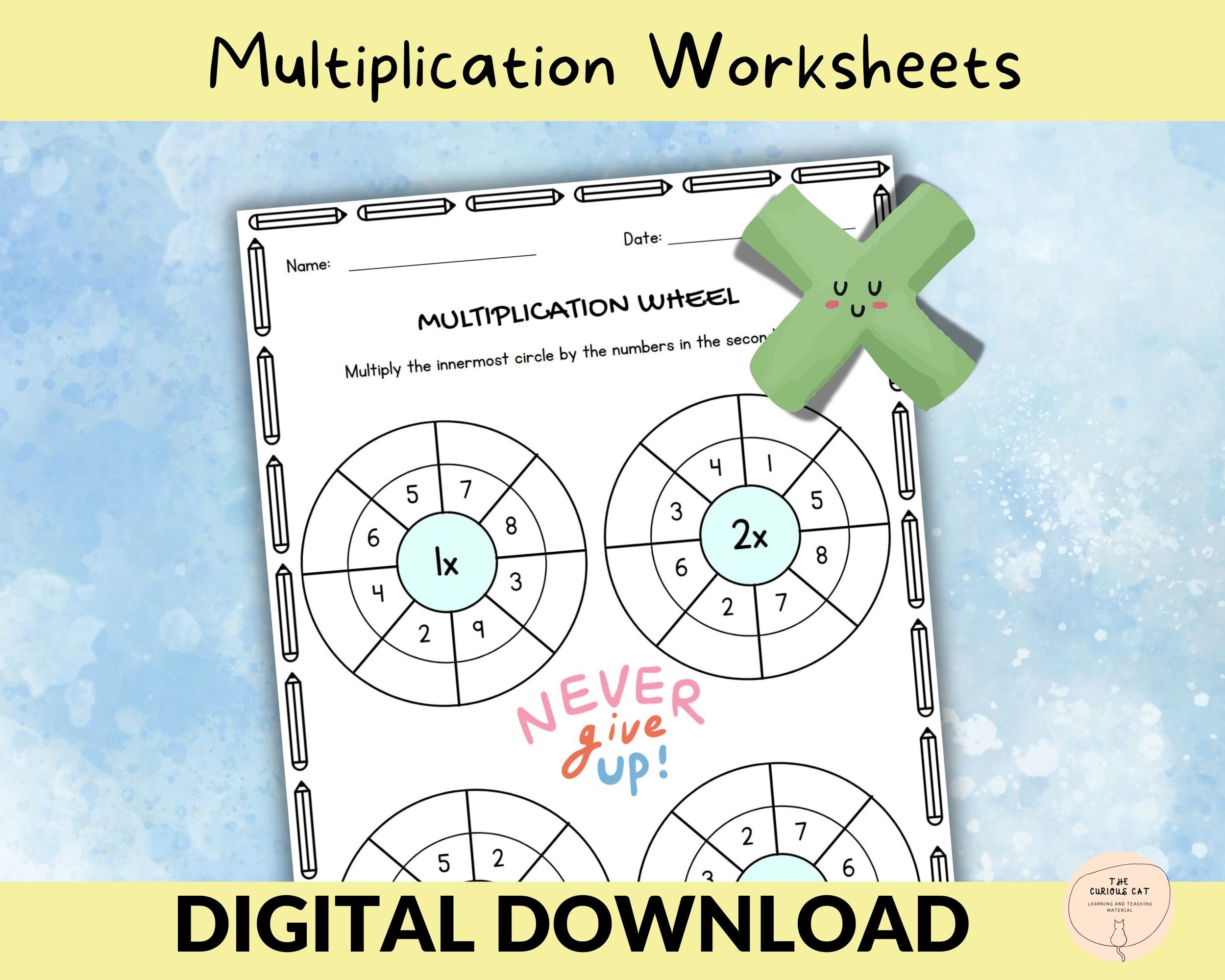 Multiplication Practice, Multiplication Wheels, Numbers 1 to 12, Maths ...