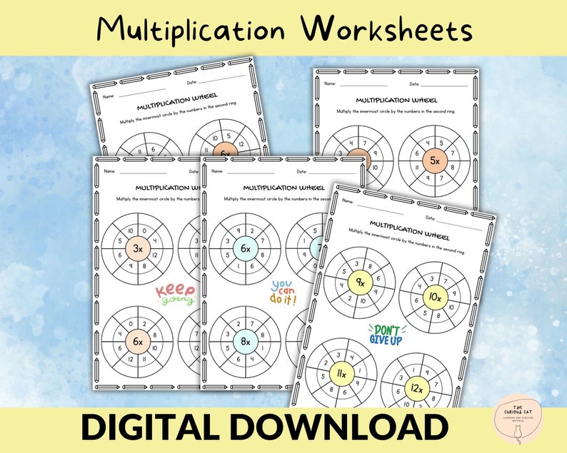 Multiplication Practice, Multiplication Wheels, Numbers 1 to 12, Maths ...