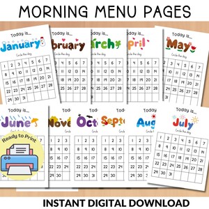 100 Pages Morning Menu Printable for Toddlers and Pre-schoolers ...