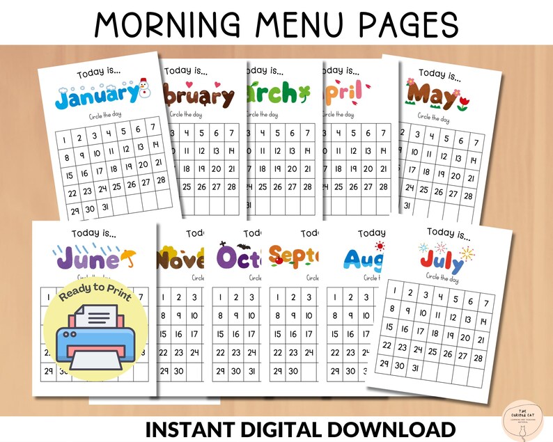 100 Pages Morning Menu Printable for Toddlers and Pre-schoolers ...