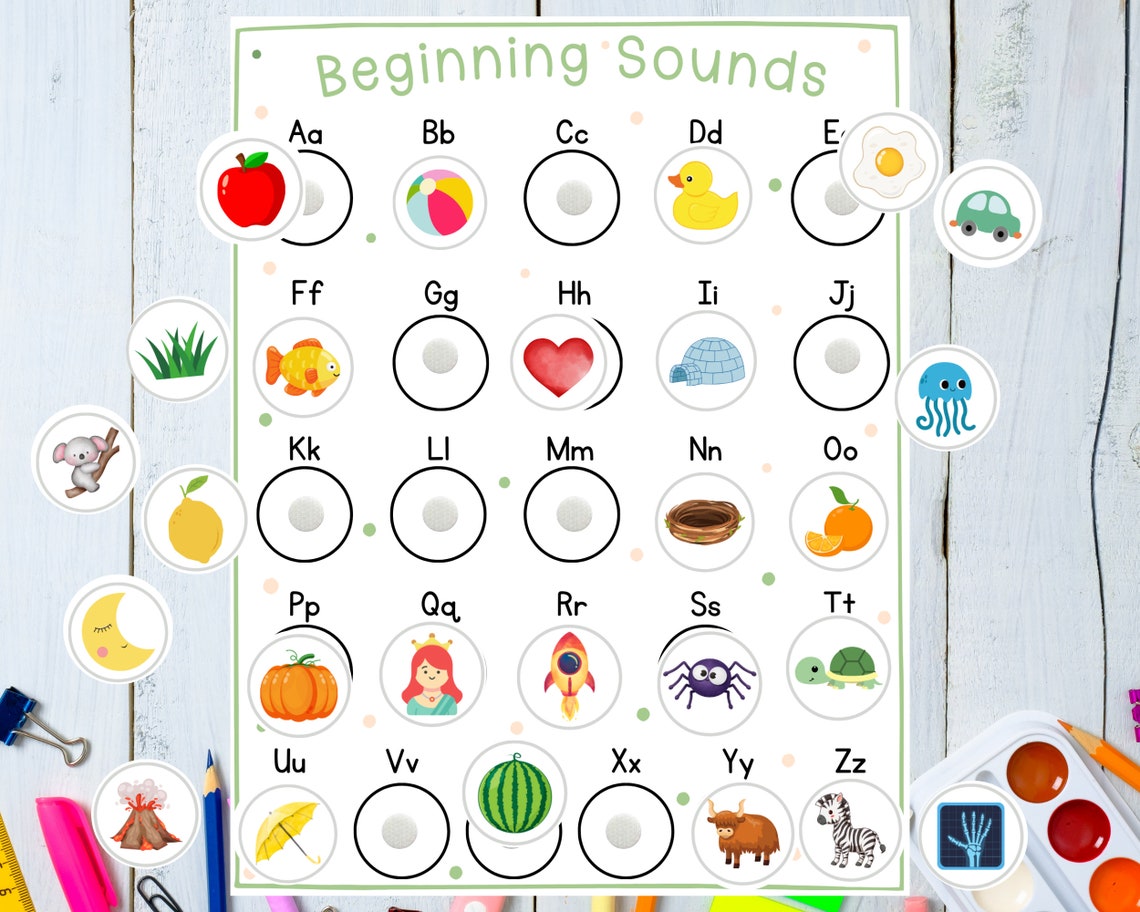 Alphabet Busy Book, ABC Learning Binder With Beginning Sounds for ...