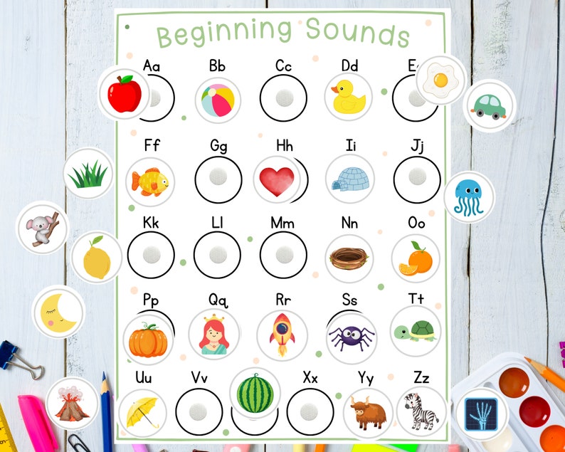 Alphabet Busy Book, ABC Learning Binder With Beginning Sounds for ...