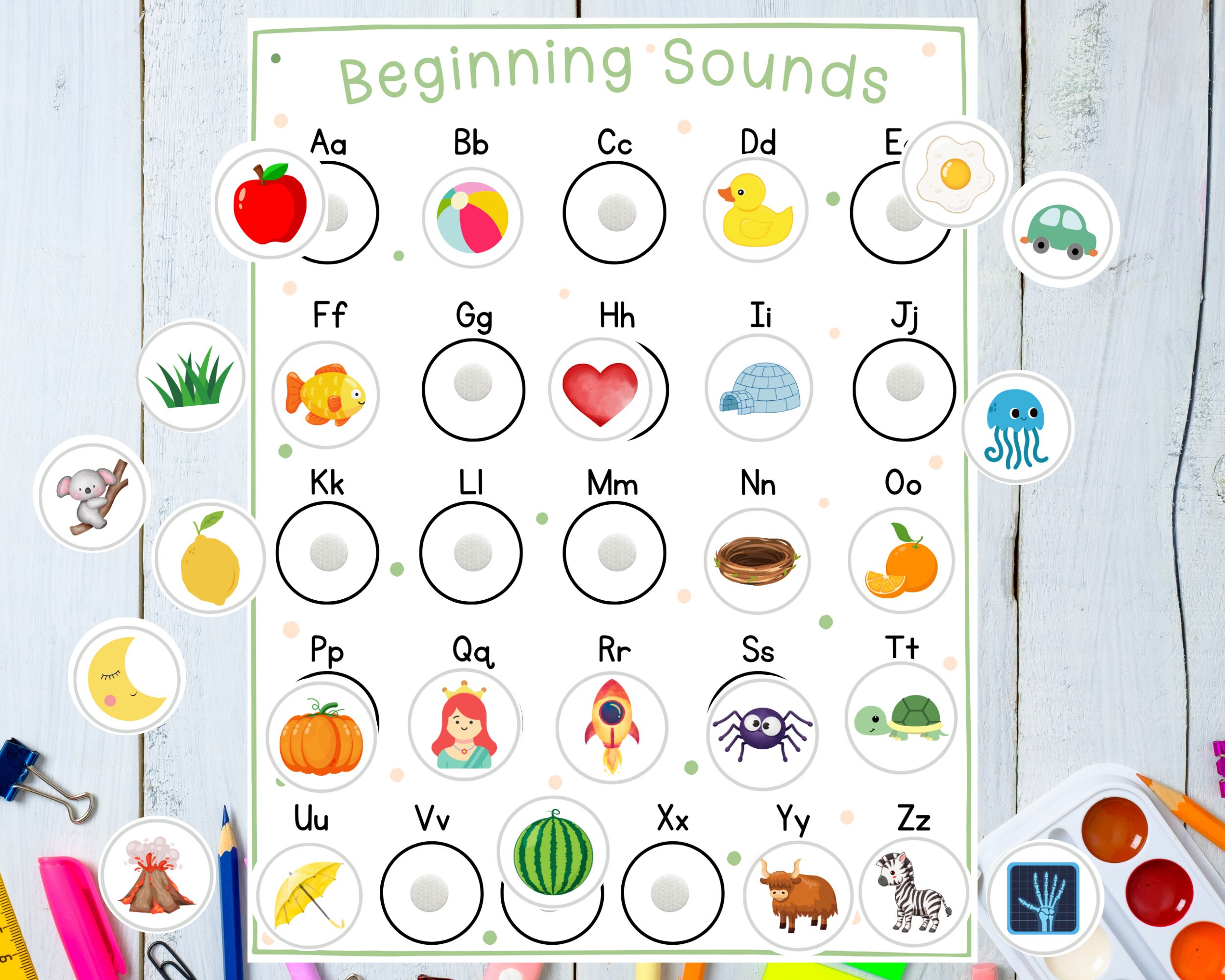 Alphabet Busy Book, ABC Learning Binder With Beginning Sounds for ...