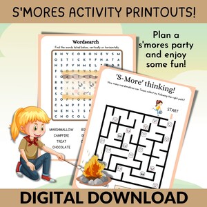Camping Smores Game, Campfire Activities for Kids, Printables for ...