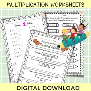 Multiplication Worksheets, Maths Printables for 1st and 2nd Grade ...