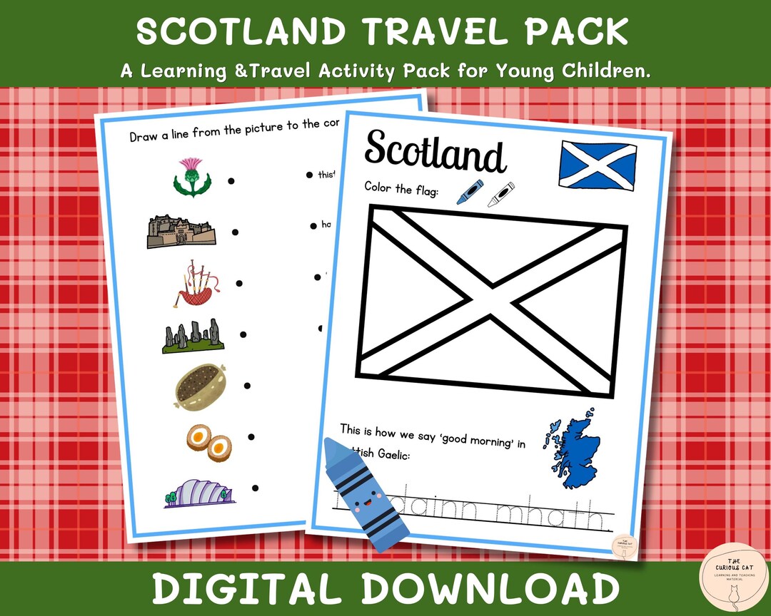 Country Study Printable, Travel Activity, Scotland Learning & Travel ...