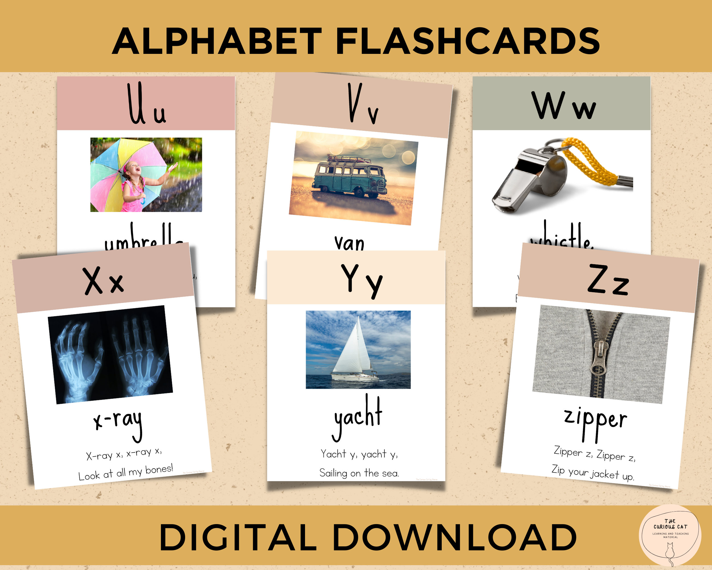 Alphabet Cards for Toddlers, Phonics Flashcards, Posters for Pre-school ...