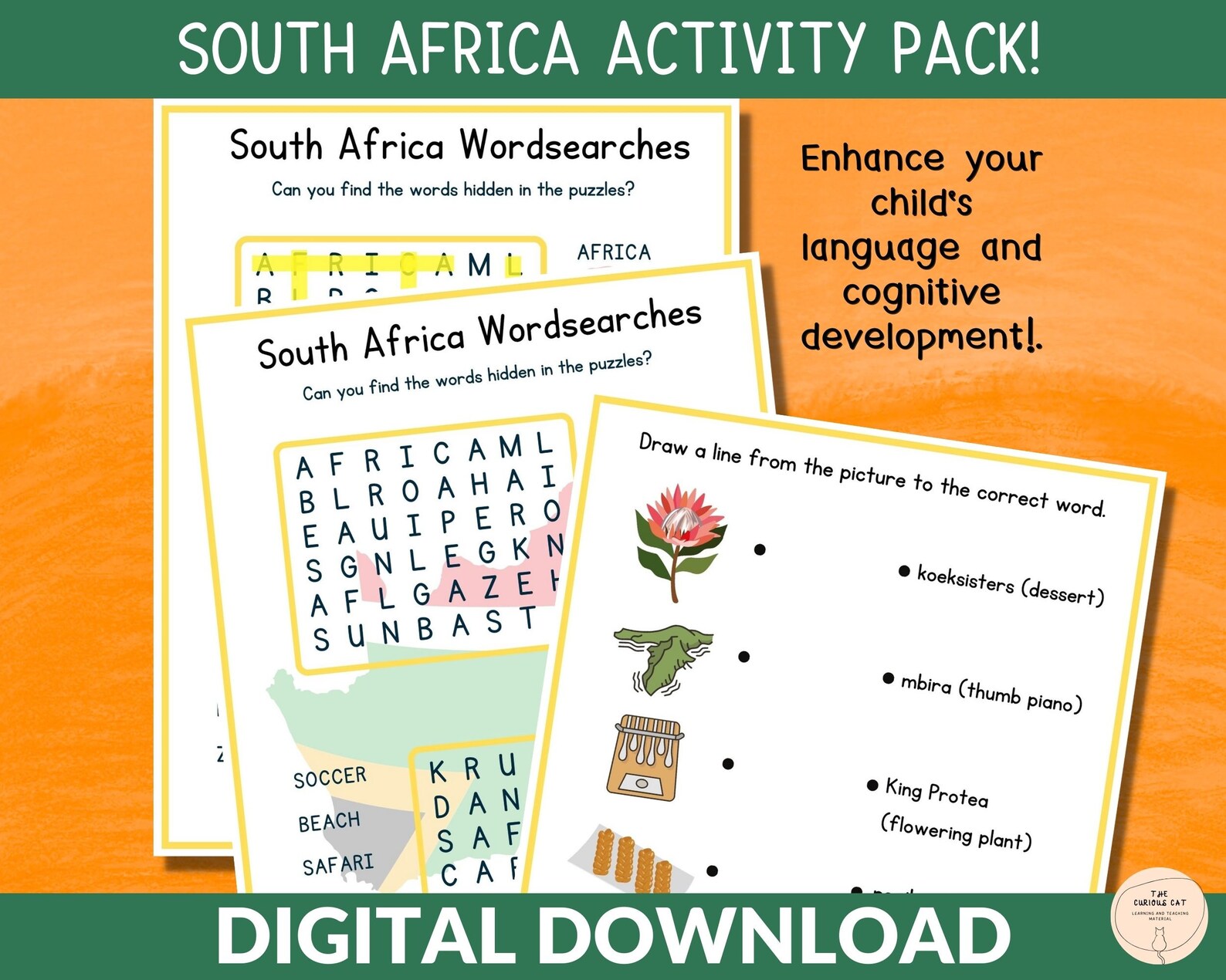 Printable South Africa Kids Activity Pack Travel Worksheets Activities ...