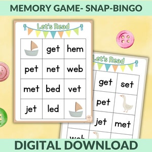 Kindergarten Phonics Game, Printable Bingo Cards & Games, Phonemic ...