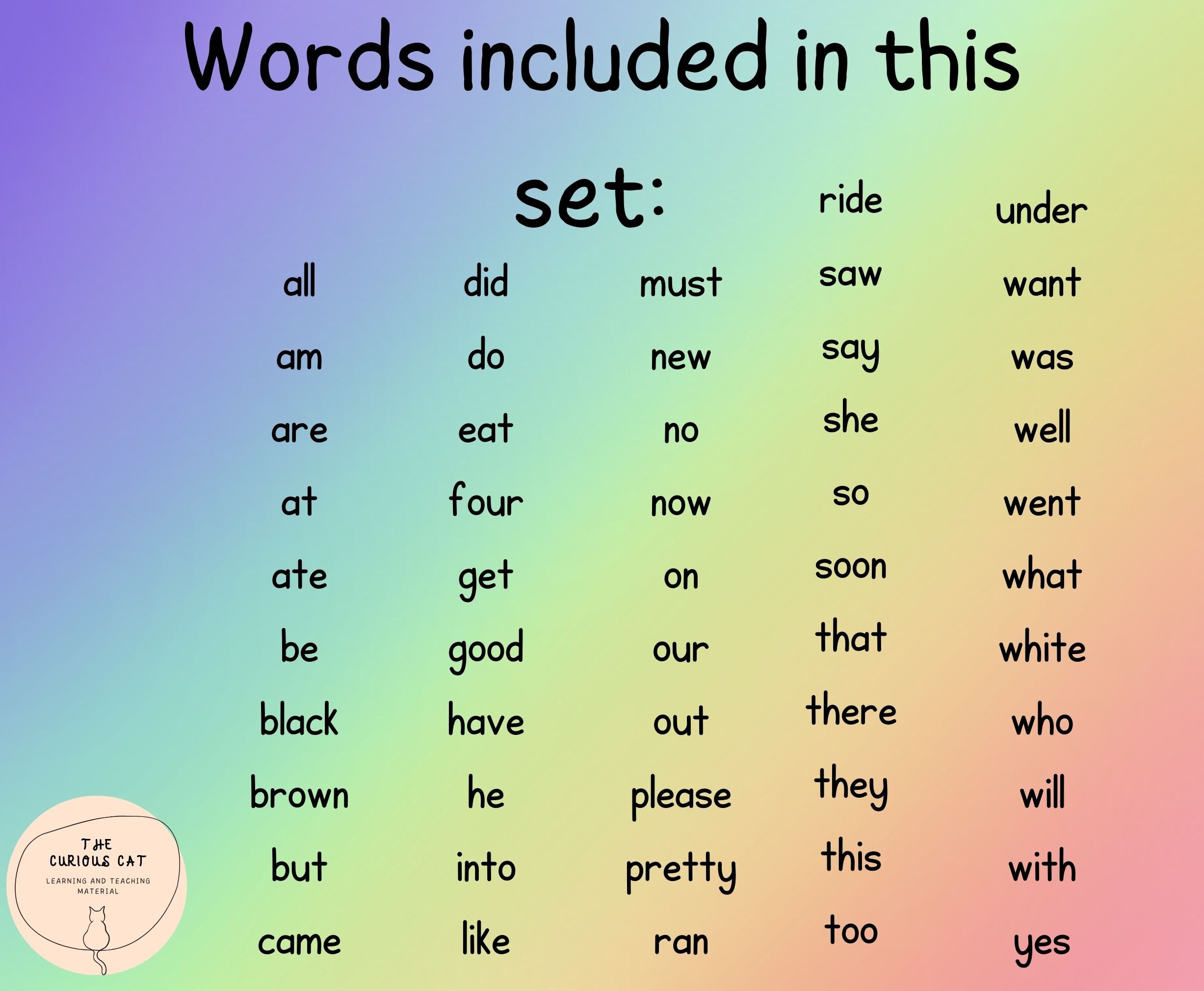 Sight Words Primer Kinder Dolch Flashcards word Lists - Etsy