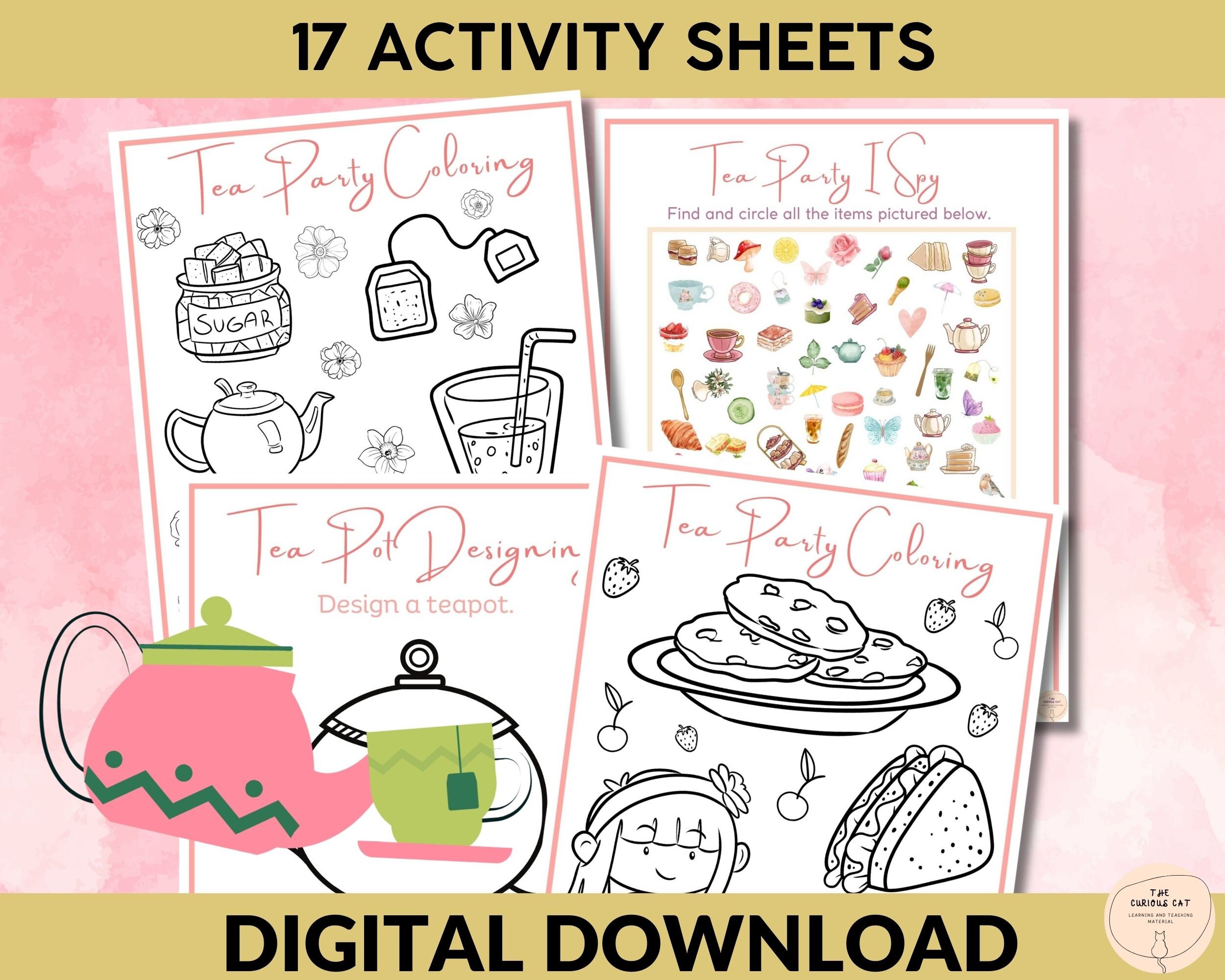 35 Tea Party Printable Activities, Bingo Game, Coloring Pages, High Tea ...