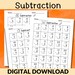 20 Printable Subtraction for Kindergarten 1st Grade 2nd Grade Math ...