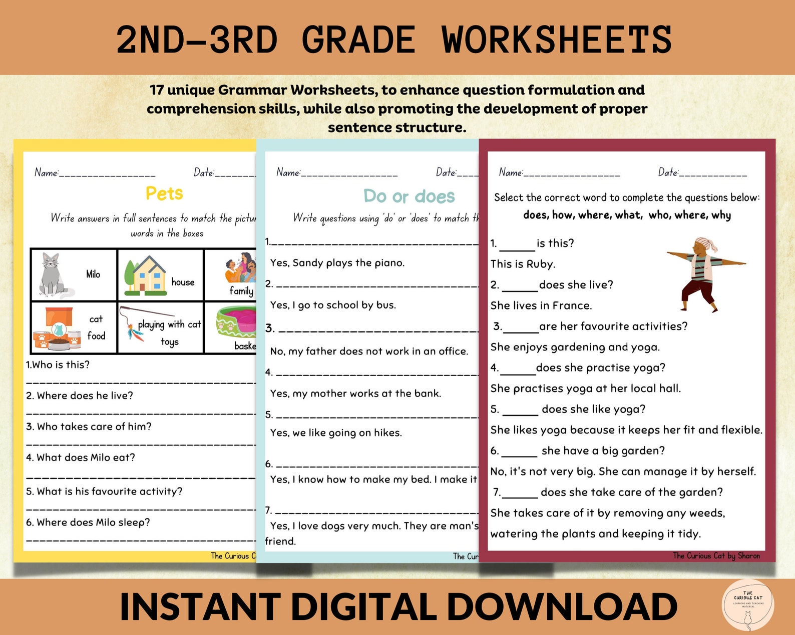 Reading & Writing Worksheets for 2nd and 3rd Grade | Sentence Building ...