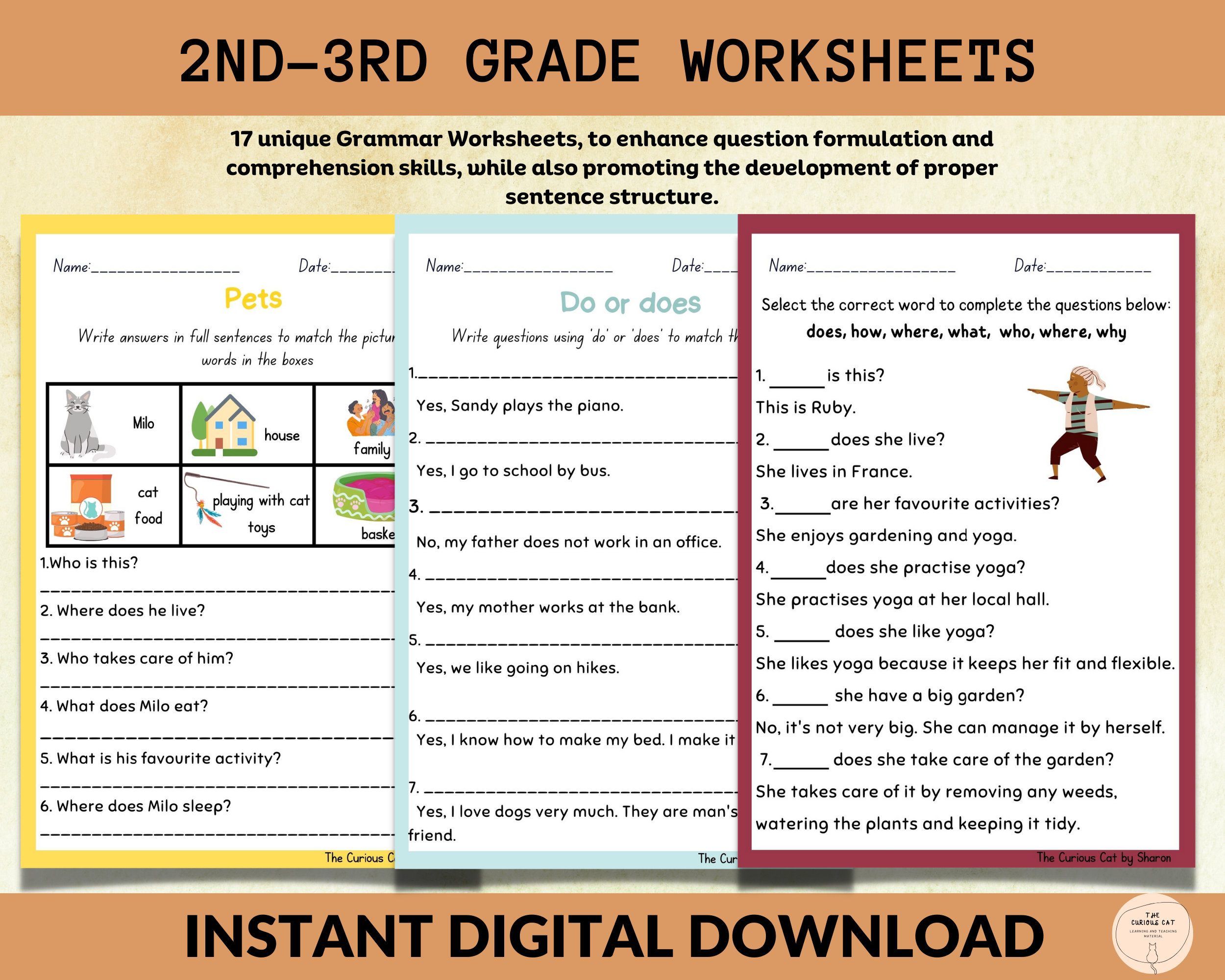 Reading & Writing Worksheets for 2nd - 3rd Grade | Sentence Building ...