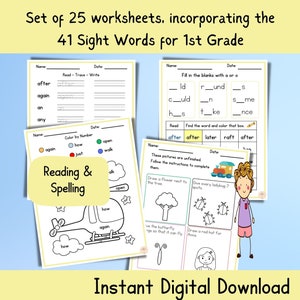 Spelling and Reading Worksheets for 1st Grade Dolch Sight Words Reading ...
