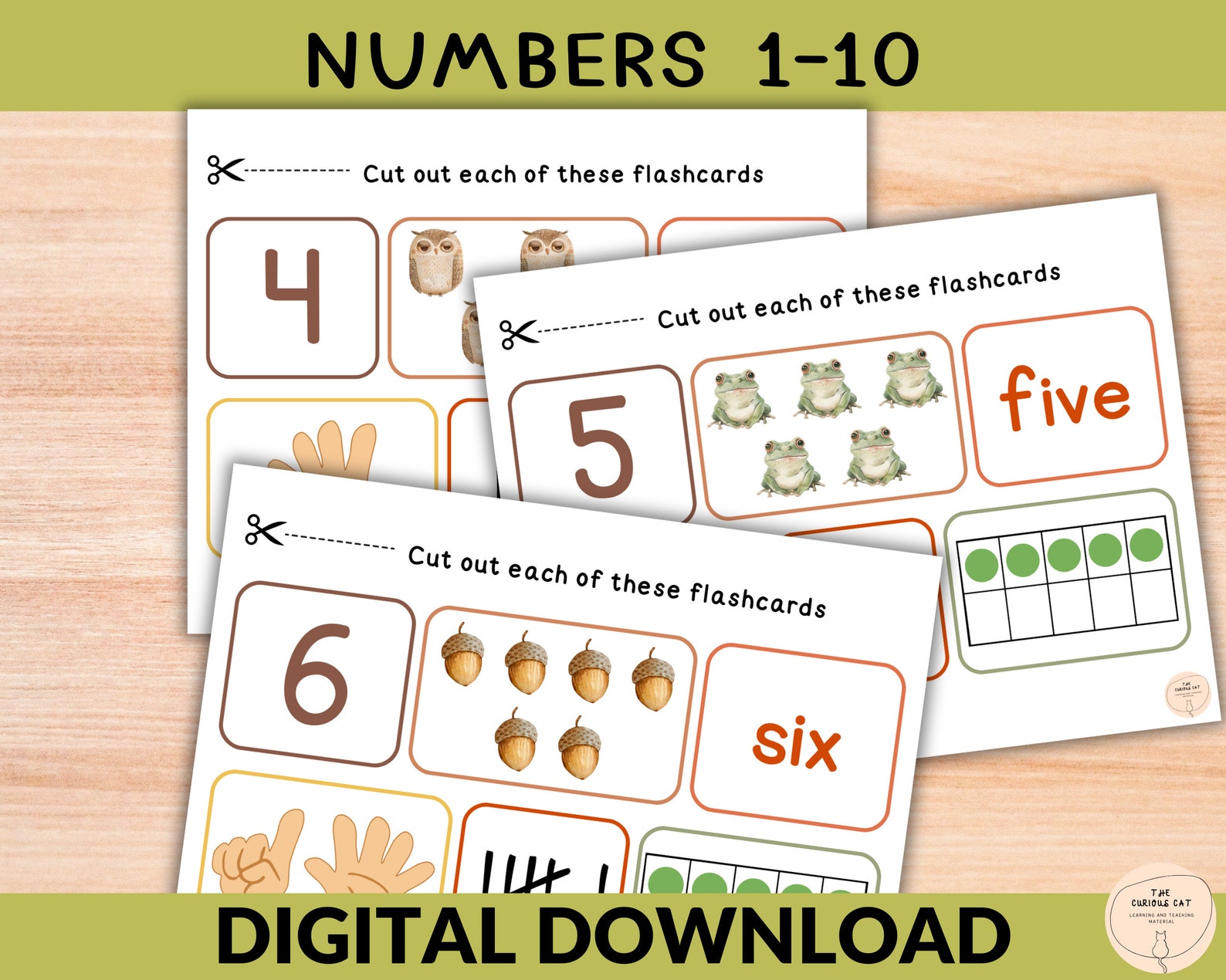Counting Activity for Kindergarten, Homeschool, Montessori Printable ...