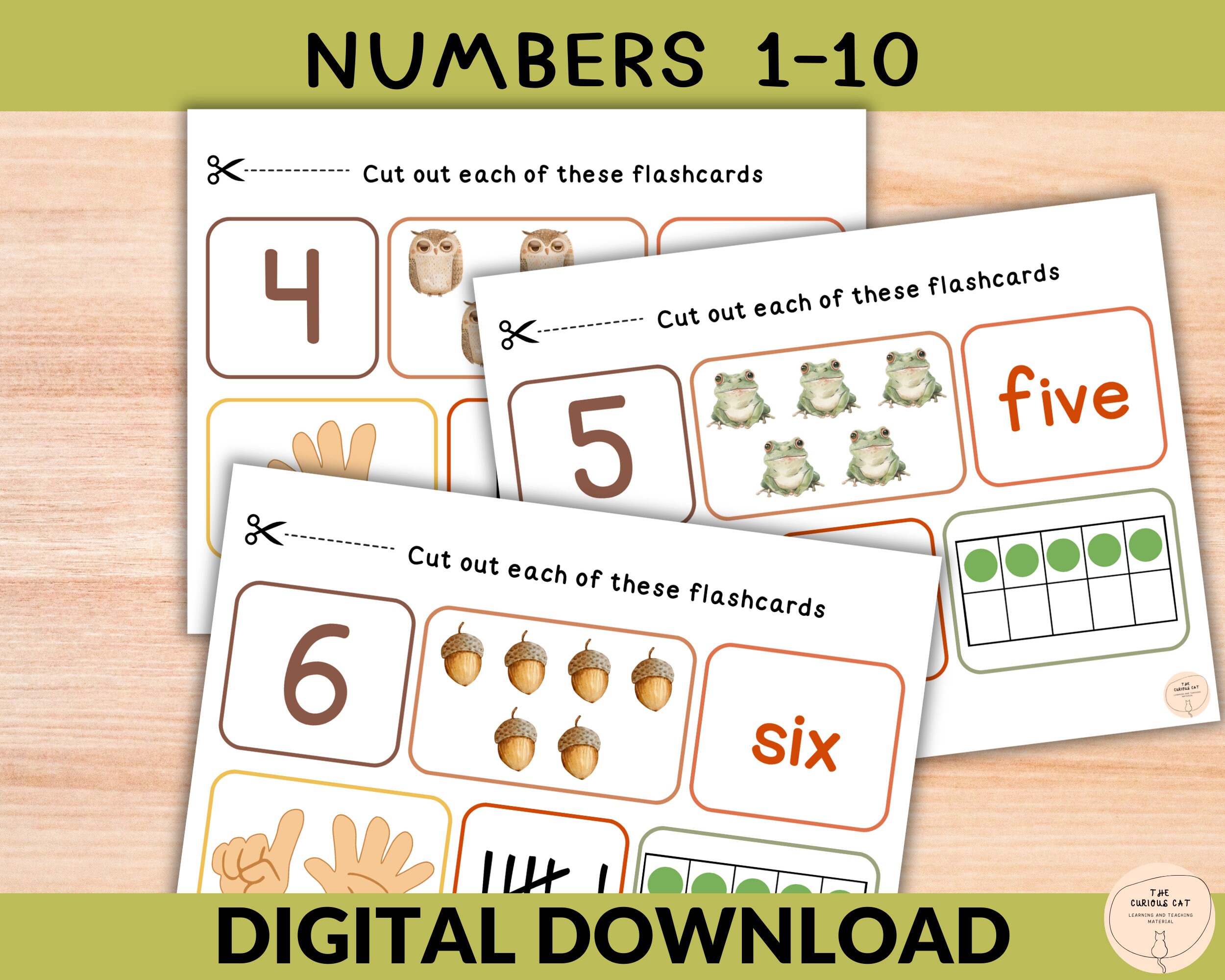 Counting Activity for Kindergarten, Homeschool, Montessori Printable ...