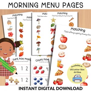 100 Pages Morning Menu Printable for Toddlers and Pre-schoolers ...