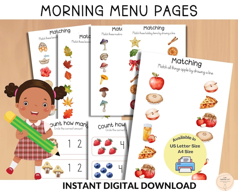 100 Pages Morning Menu Printable for Toddlers and Pre-schoolers ...