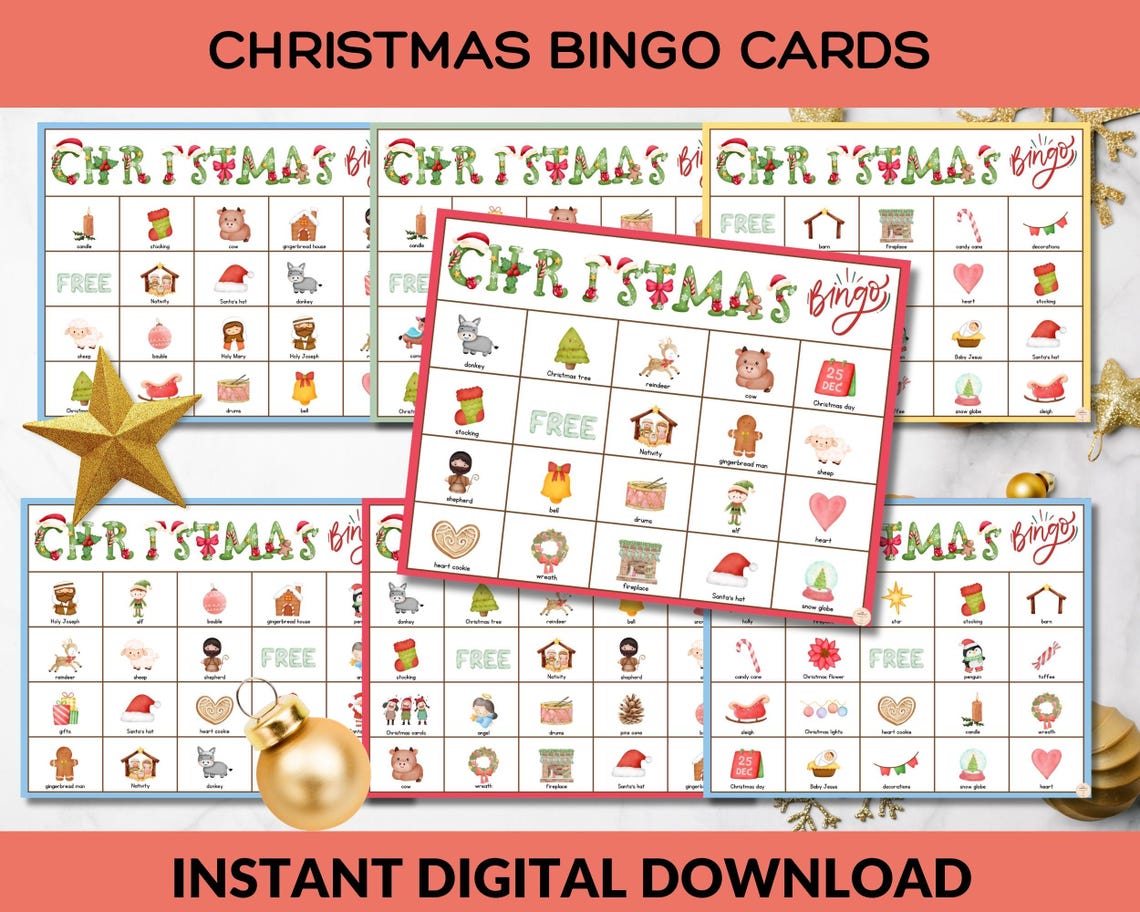 Christmas Nativity Bingo Cards, Family Christmas, Classroom Christmas ...