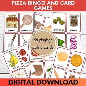Printable Pizza Games, Pizza Bingo, Snap and Memory Game, Printable ...