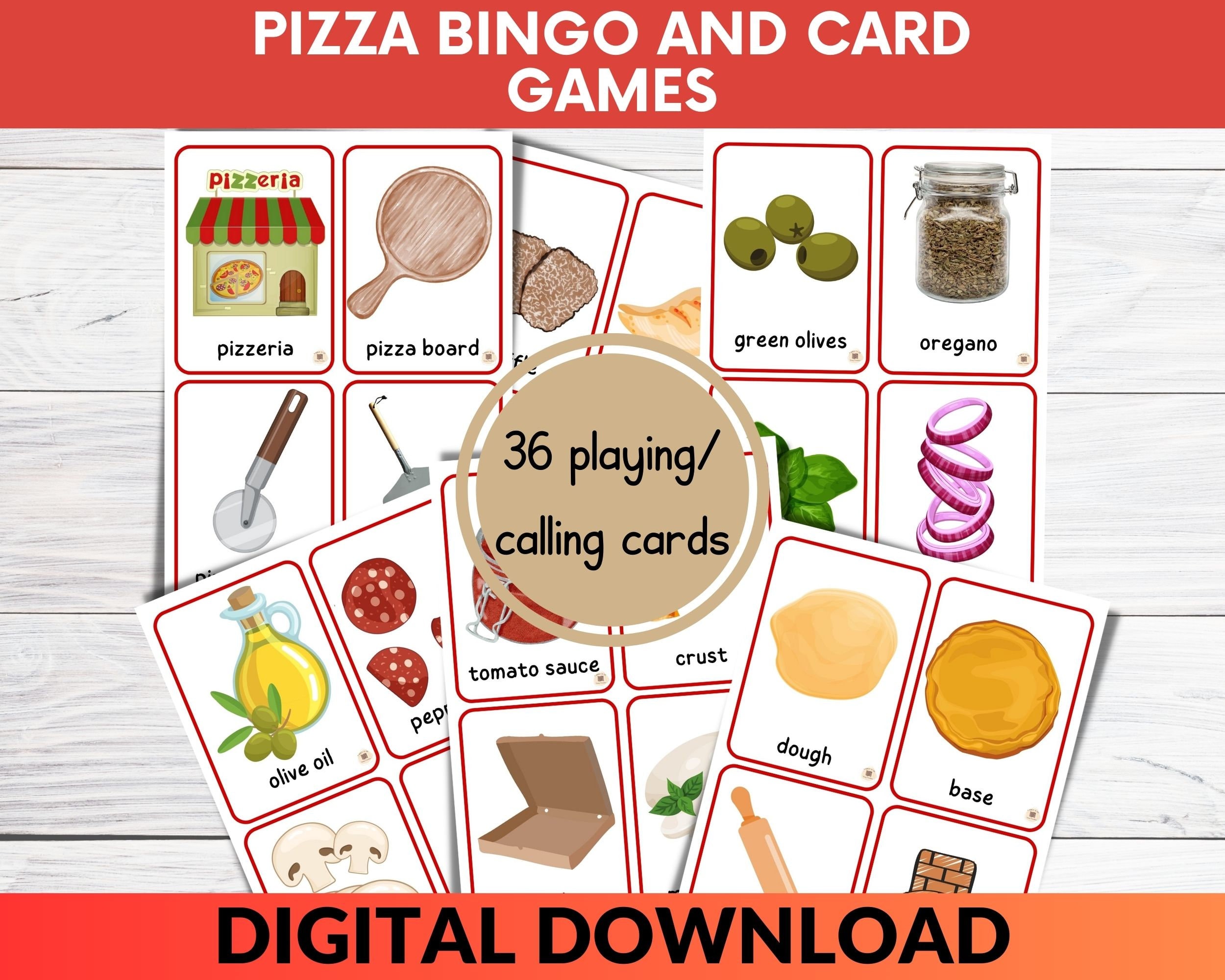Printable Pizza Games, Pizza Bingo, Snap and Memory Game, Printable ...