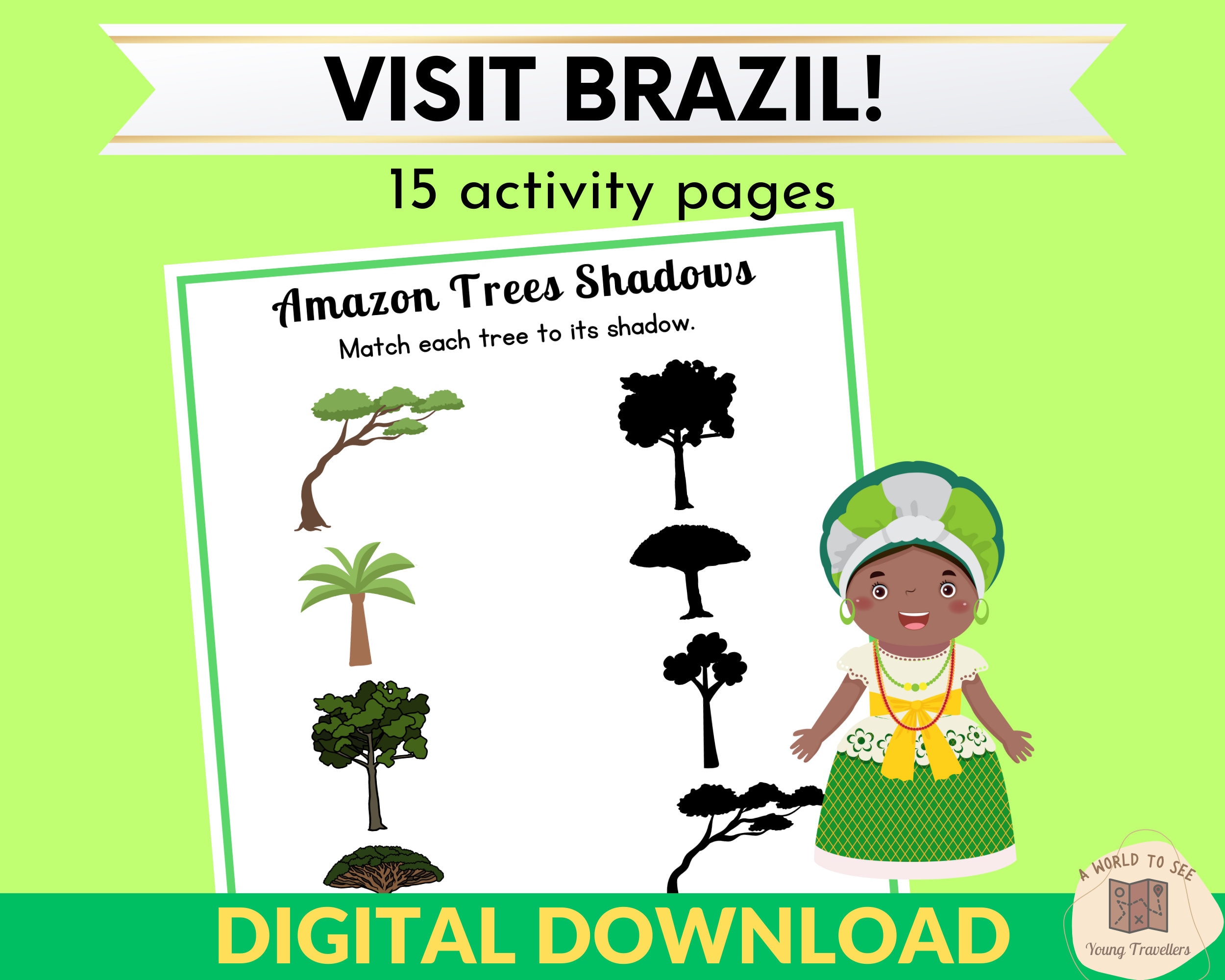 Brazil Worksheets A Learning & Travel Pack for Young Children Kids ...