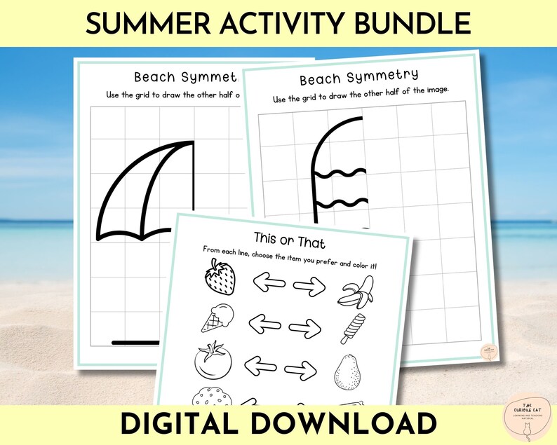 Summer Printable Activity Bundle, Summer Kids Activities, Kids ...