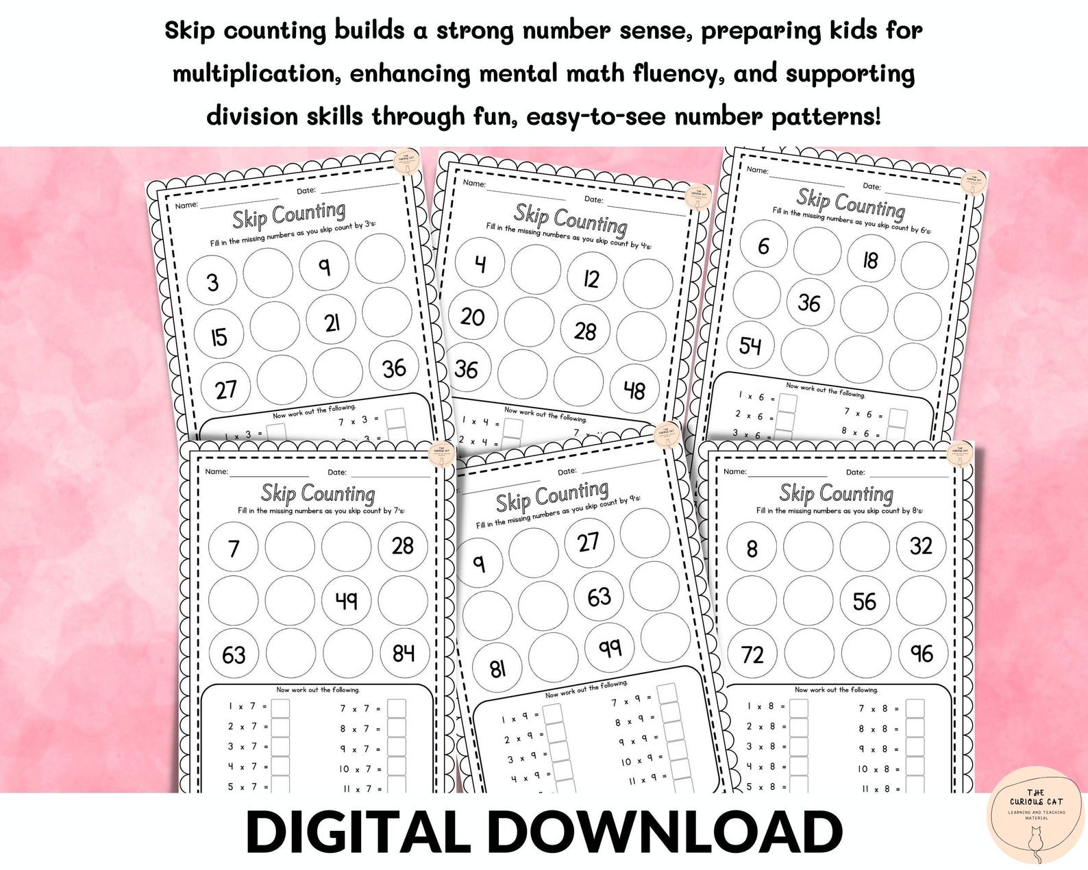 Maths Worksheets | Multiplication Printouts for 2nd - 3rd Grade With Answer Sheets | Printables ...