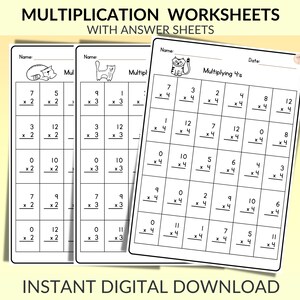 Multiplication Worksheets, 30 Multiplication Printouts for 2nd Till 5th ...