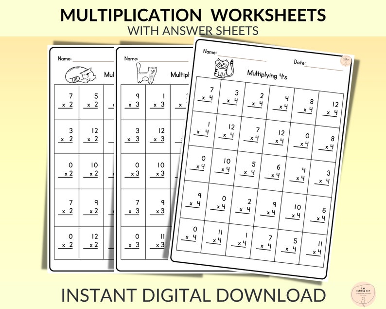 Multiplication Worksheets, 30 Multiplication Printouts for 2nd Till 5th ...