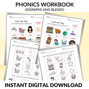 Phonics Worksheets for 2nd Grade, Spelling, Digraphs and Blends ...
