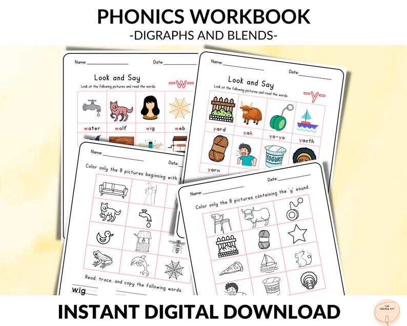 Phonics Worksheets for 2nd Grade, Spelling, Digraphs and Blends ...