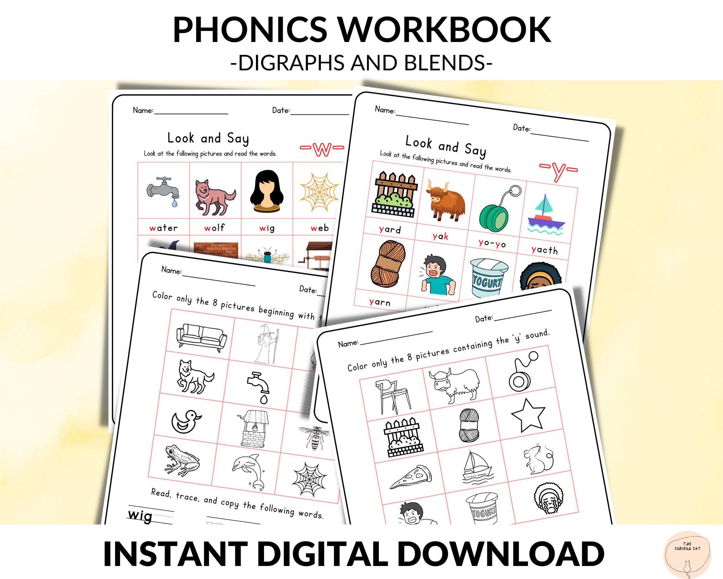 Phonics Worksheets for 2nd Grade, Spelling, Digraphs and Blends ...