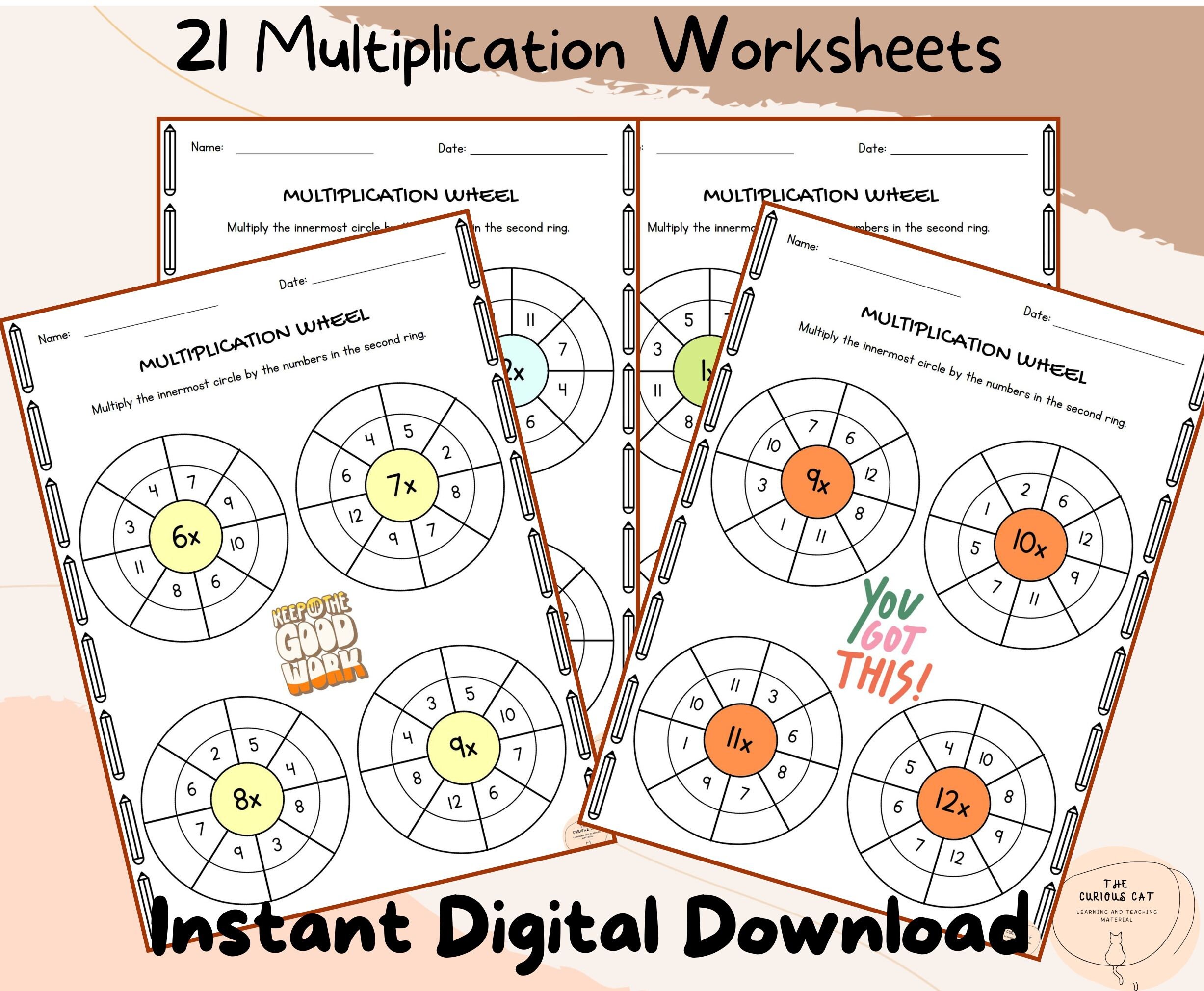 Multiplication Practice, Multiplication Wheels, Numbers 1 to 12, Maths ...