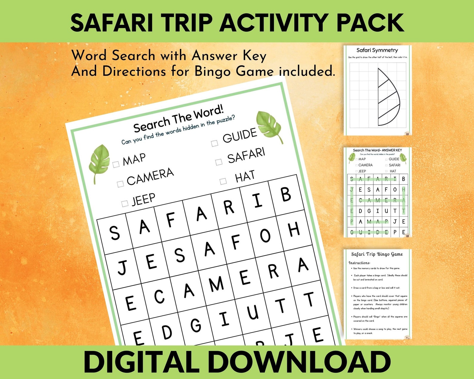 Kindergarten Printable, A Safari Trip Pack for Young Explorers, A ...