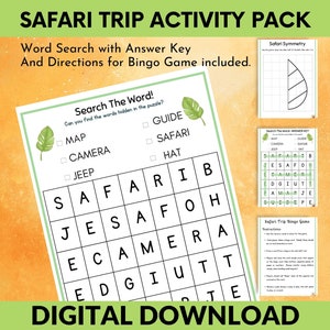 Kindergarten Printable, A Safari Trip Pack for Young Explorers, A ...