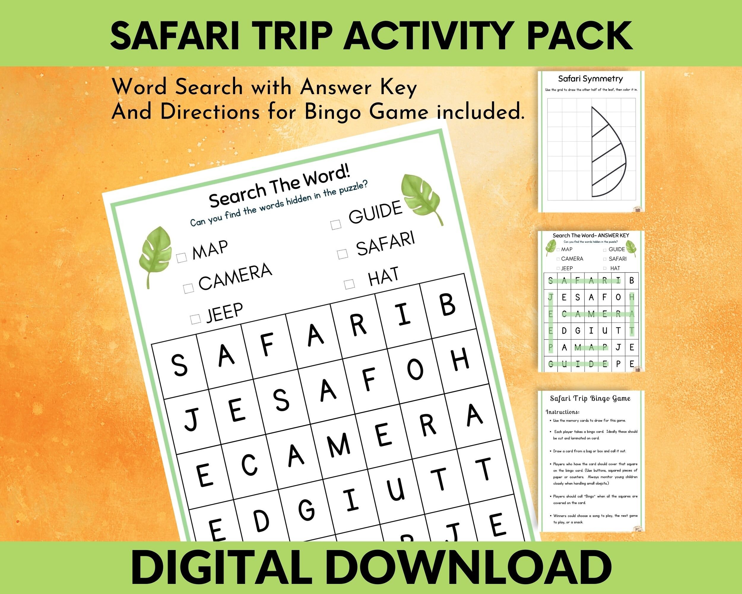 Kindergarten Printable, A Safari Trip Pack for Young Explorers, A ...