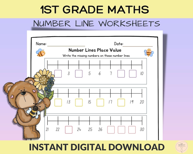 1st Grade Maths Printables, Maths Worksheets for 1st Grade, Number Line ...