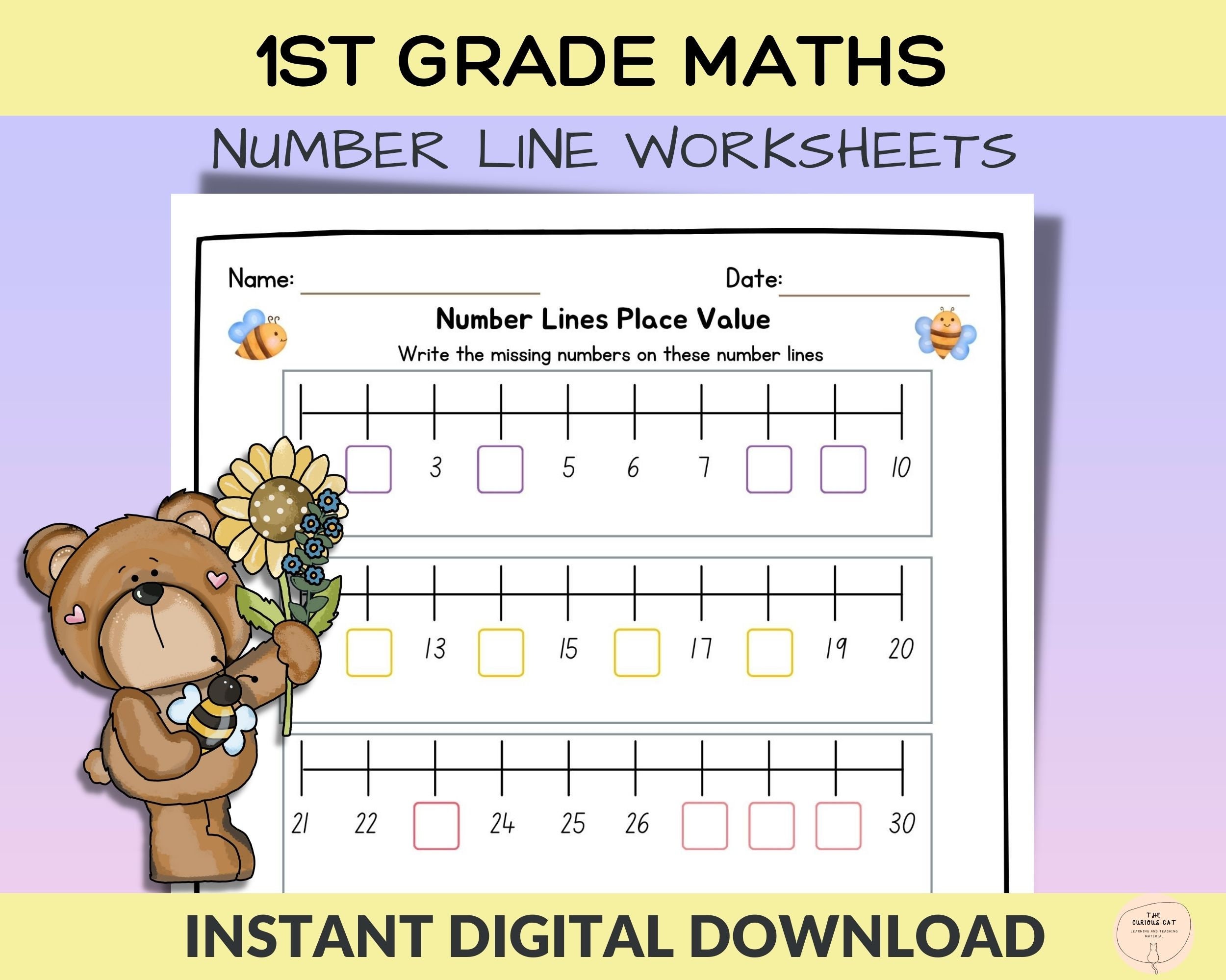 1st Grade Maths Printables, Maths Worksheets for 1st Grade, Number Line ...