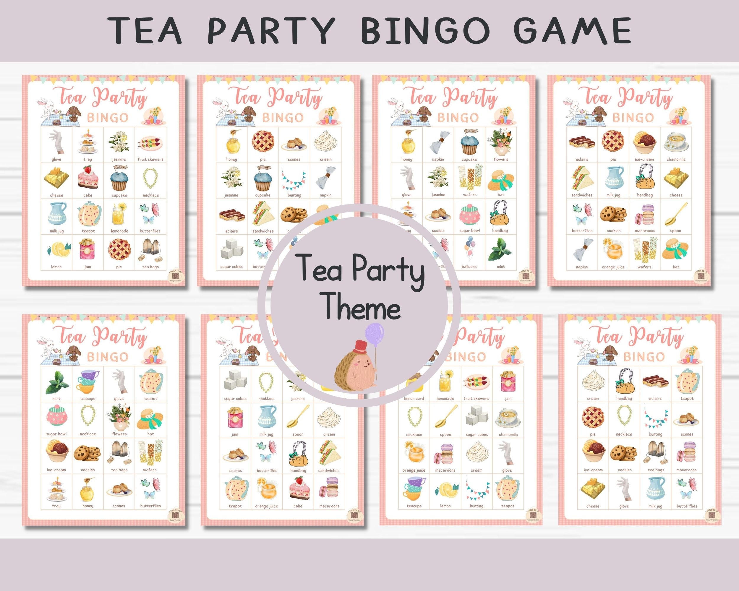 Tea Party Bingo Cards, Tea Party Games, Kids Printable Garden Party ...