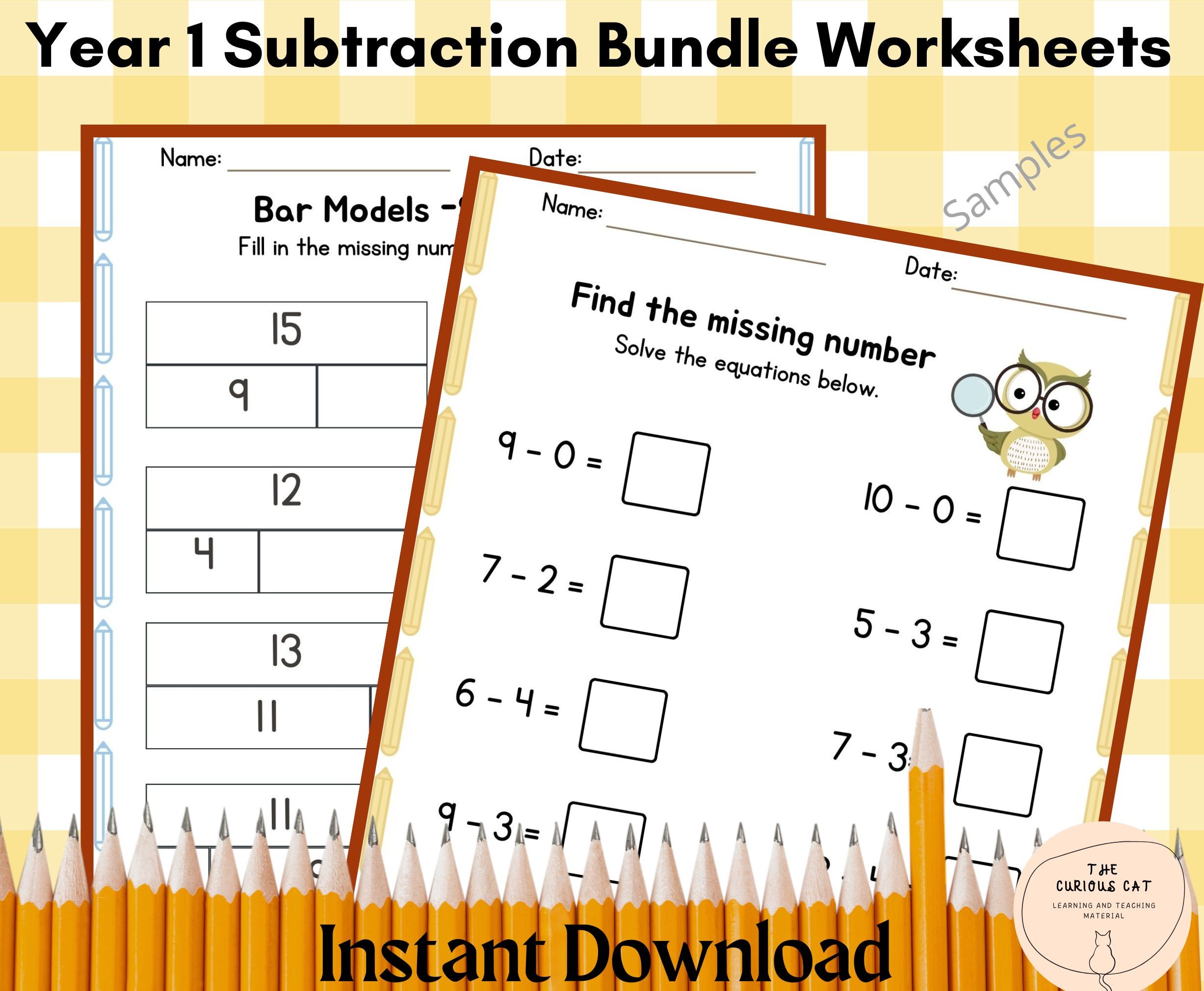 Bundle Subtraction Printables for Year 1/ Subtraction Practice/ Year 1 ...